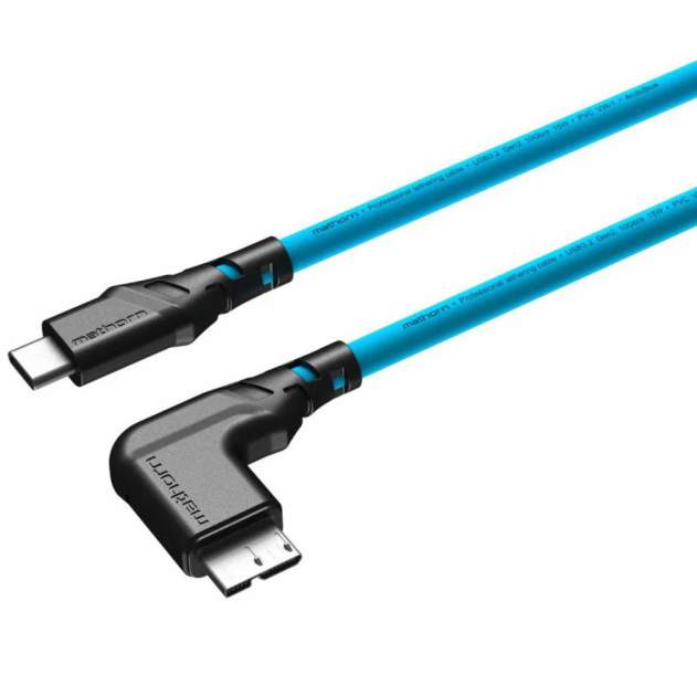 Mathorn MTC-531 USB C - MicroB 5m Arcticblue kątowy - Kable - Foto - Sklep internetowy Cyfrowe.pl
