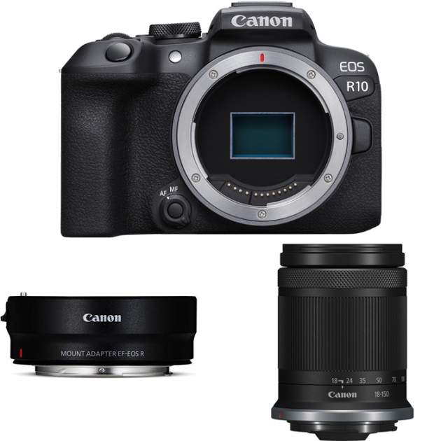 Canon EOS R10 body + RF-S 18-150 mm f/3.5-6.3 + adapter REFURBISHED ...