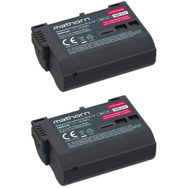 Mathorn Zestaw MB-214 Ultimate 2600mAh USB-C - zamiennik EN-EL15C 2szt - Akumulatory - Foto ...